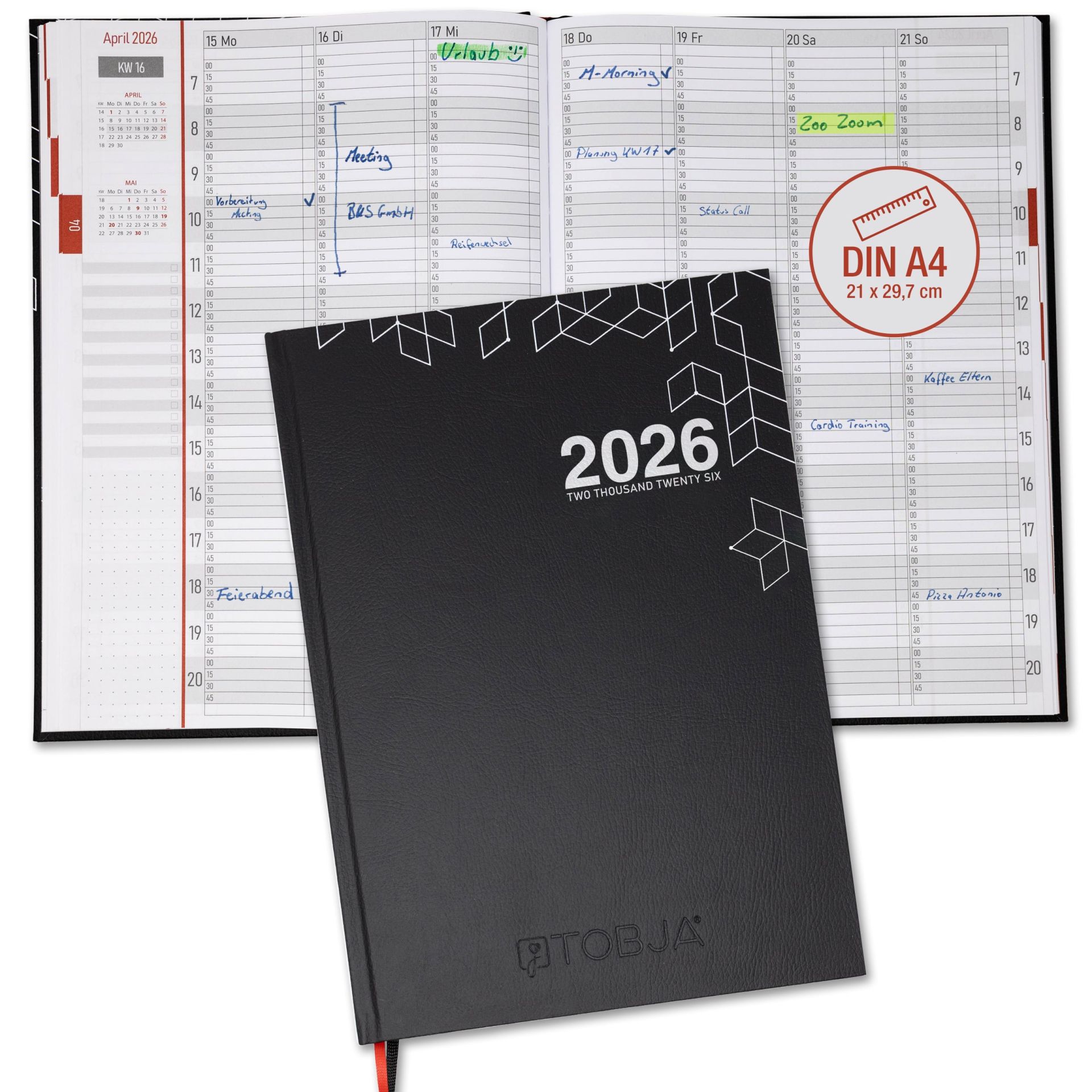 Taschenkalender 2026 A6 mit Zubehör Set - Perfekte Terminplanung